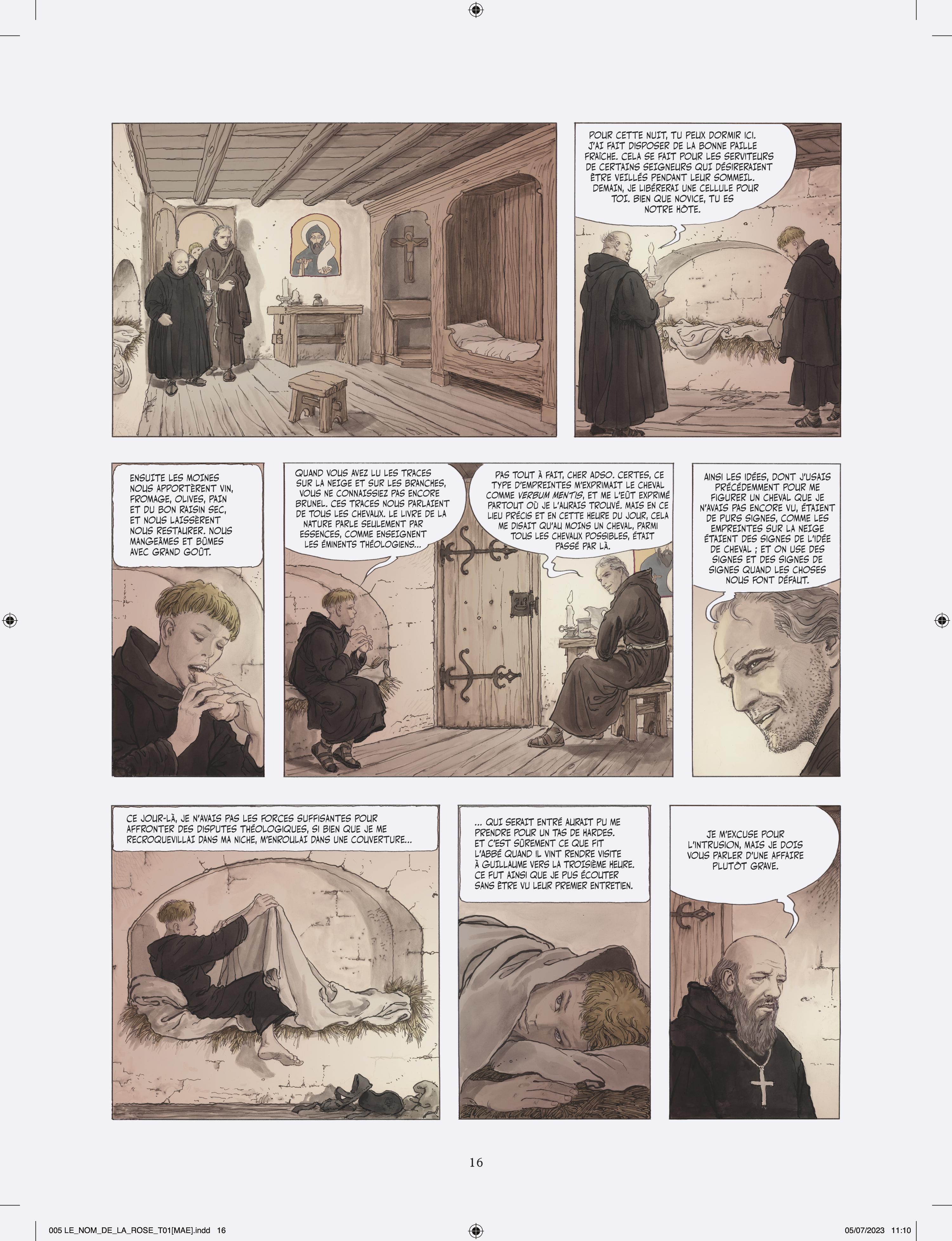 Le nom de la rose. Milo Manara. BD. France Inter / Glénat